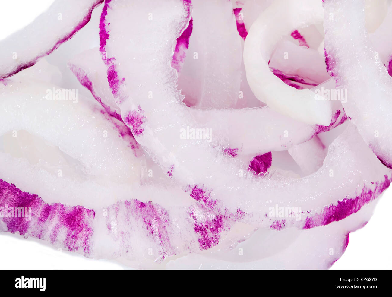 Violet onion slices close view Stock Photo - Alamy