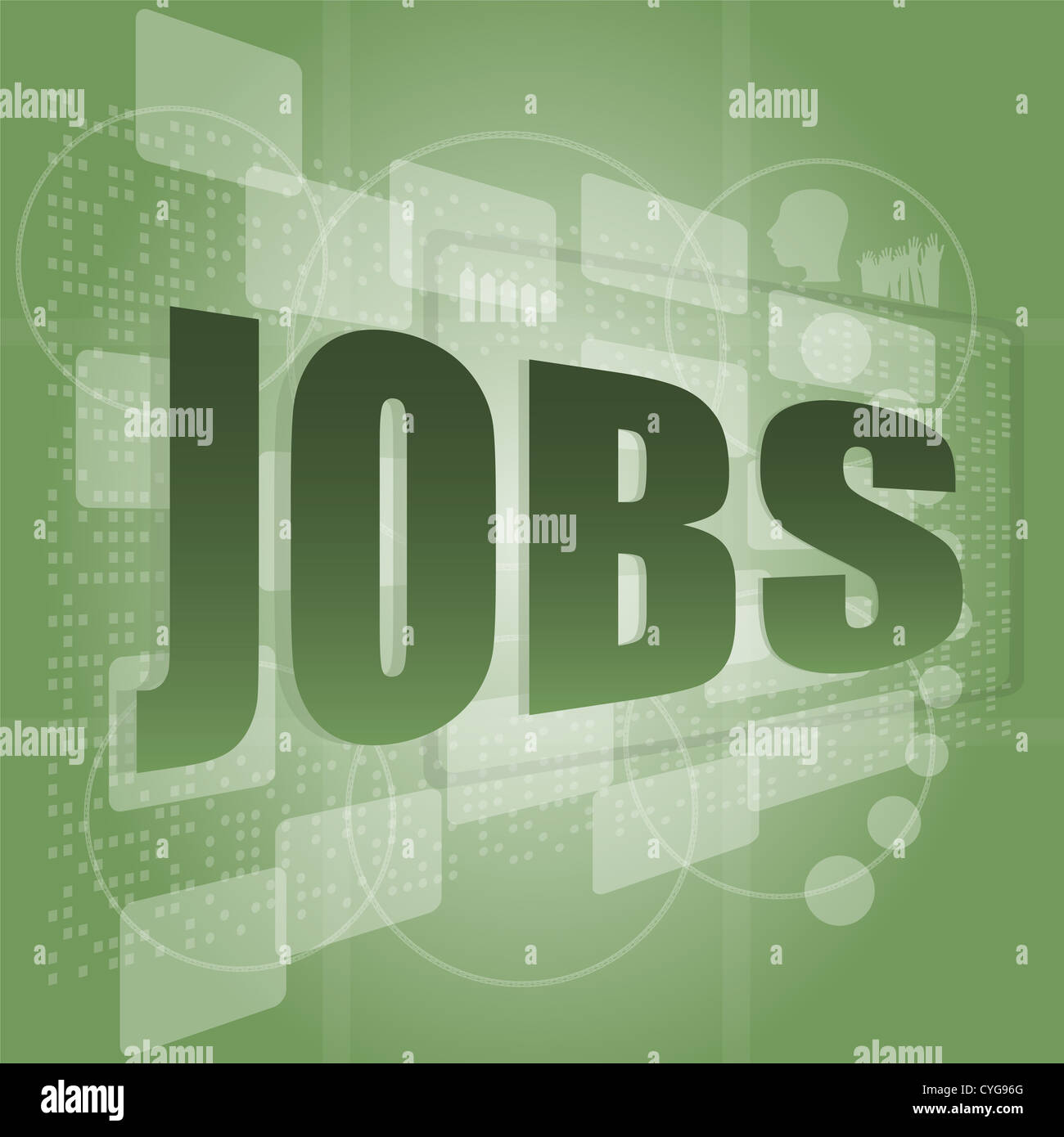 The word jobs on digital screen, social concept Stock Photo - Alamy