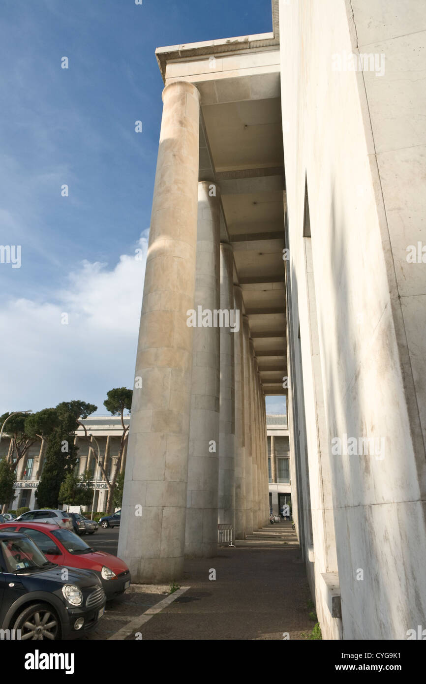 Perspective in a colonnade porch Stock Photo - Alamy