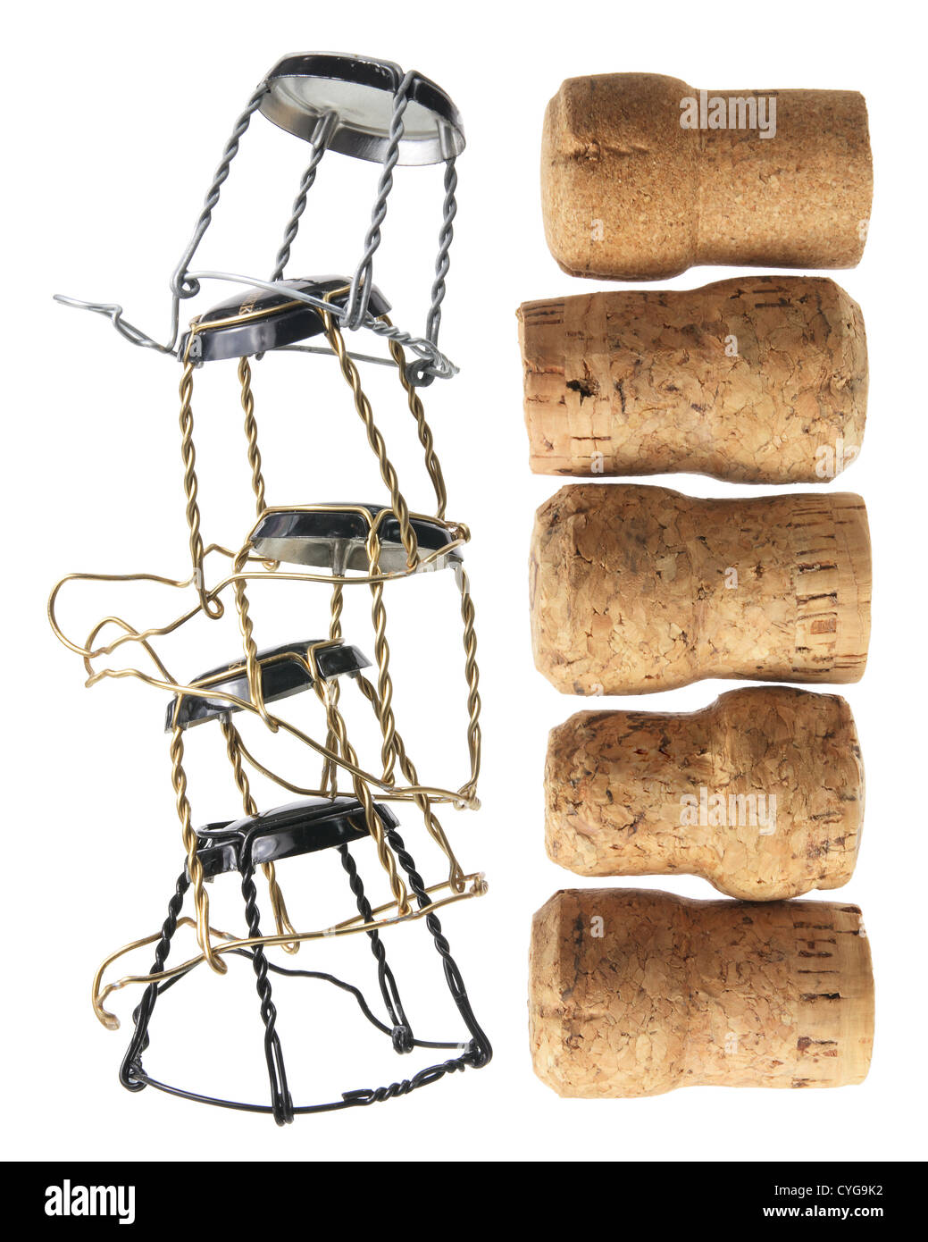 Champagne Corks and Wire Hoods Stock Photo - Alamy
