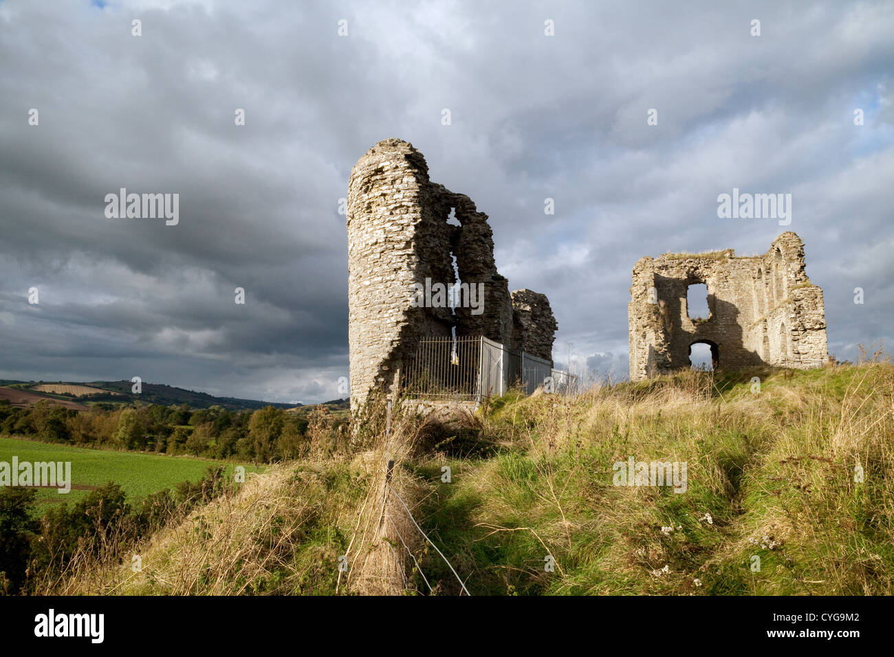 The ruins of the 11th Century Clun Castle, Clun, south Shropshire ...