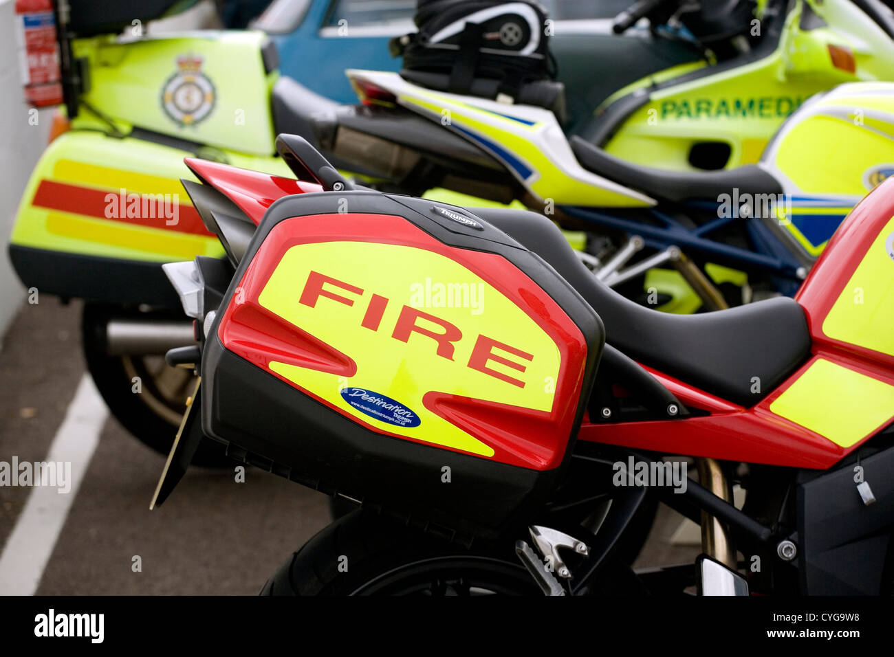 A British fire brigade emergency services vehicle Stock Photo - Alamy