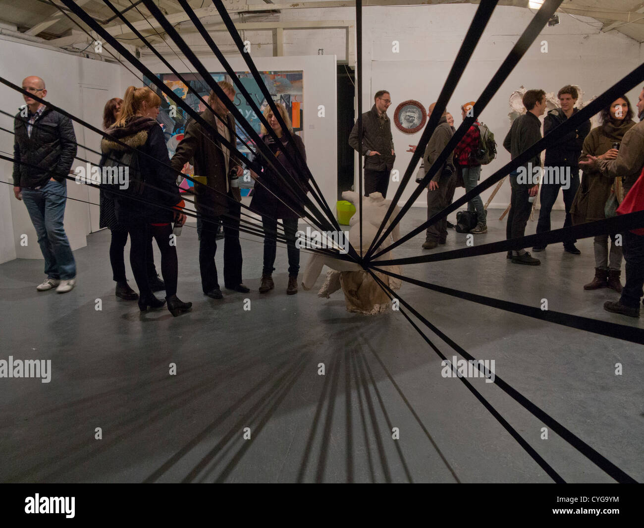 Party at an exhibition in an art gallery in Hackney Wick, near London ...