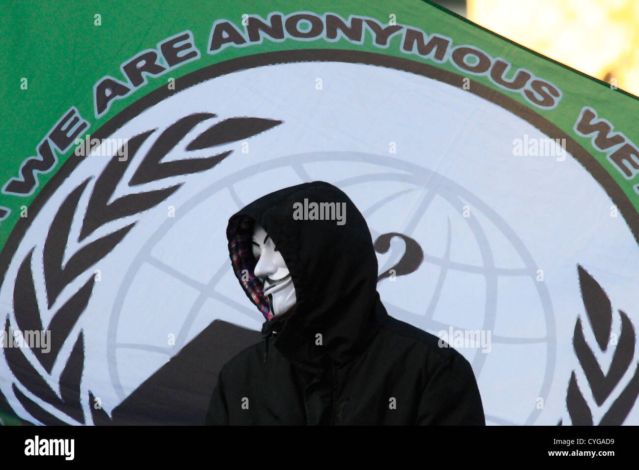 Anonymous protest in London Stock Photo - Alamy