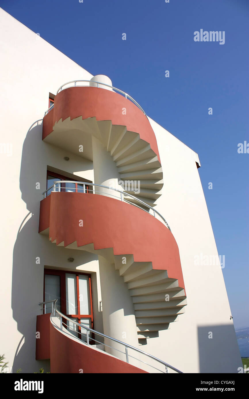 Modern building rotating upstairs Stock Photo - Alamy