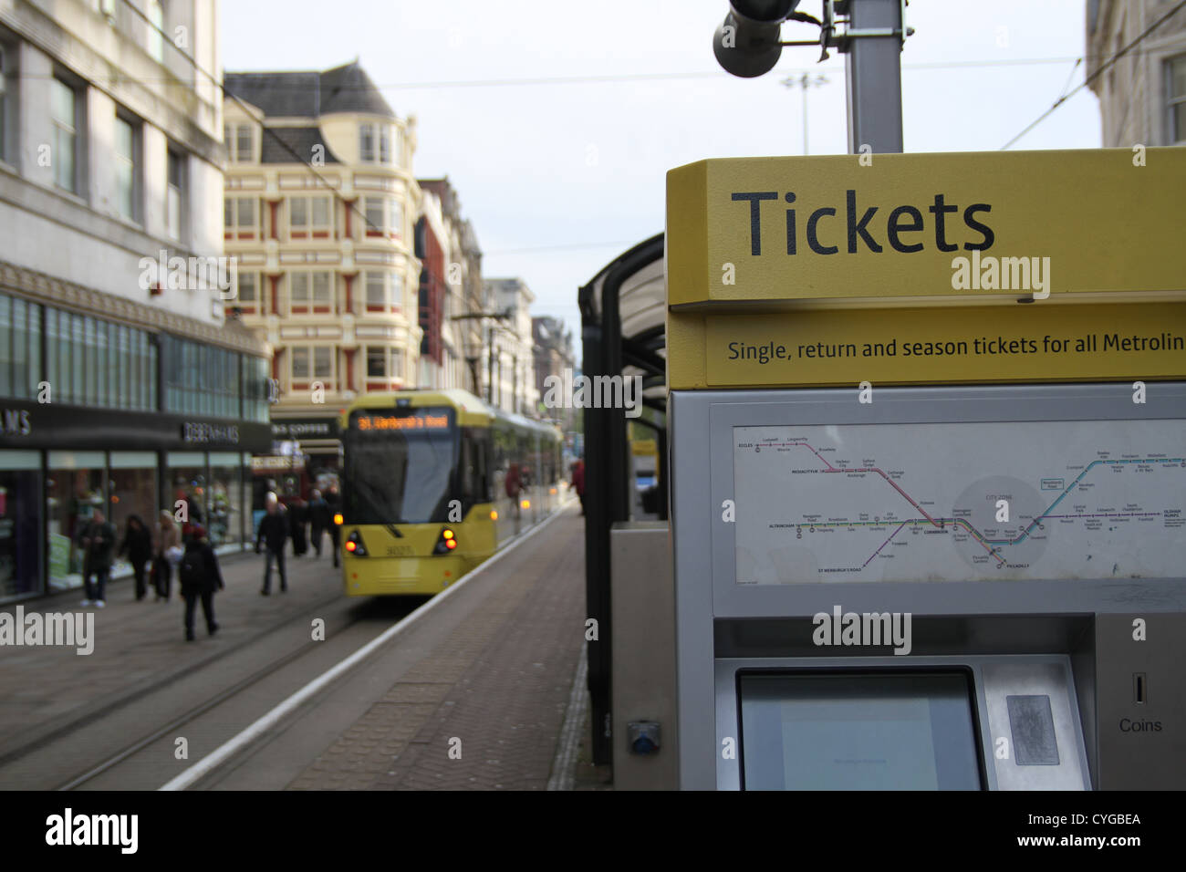 Manchester Metrolink light rail system in Greater Manchester, England ...