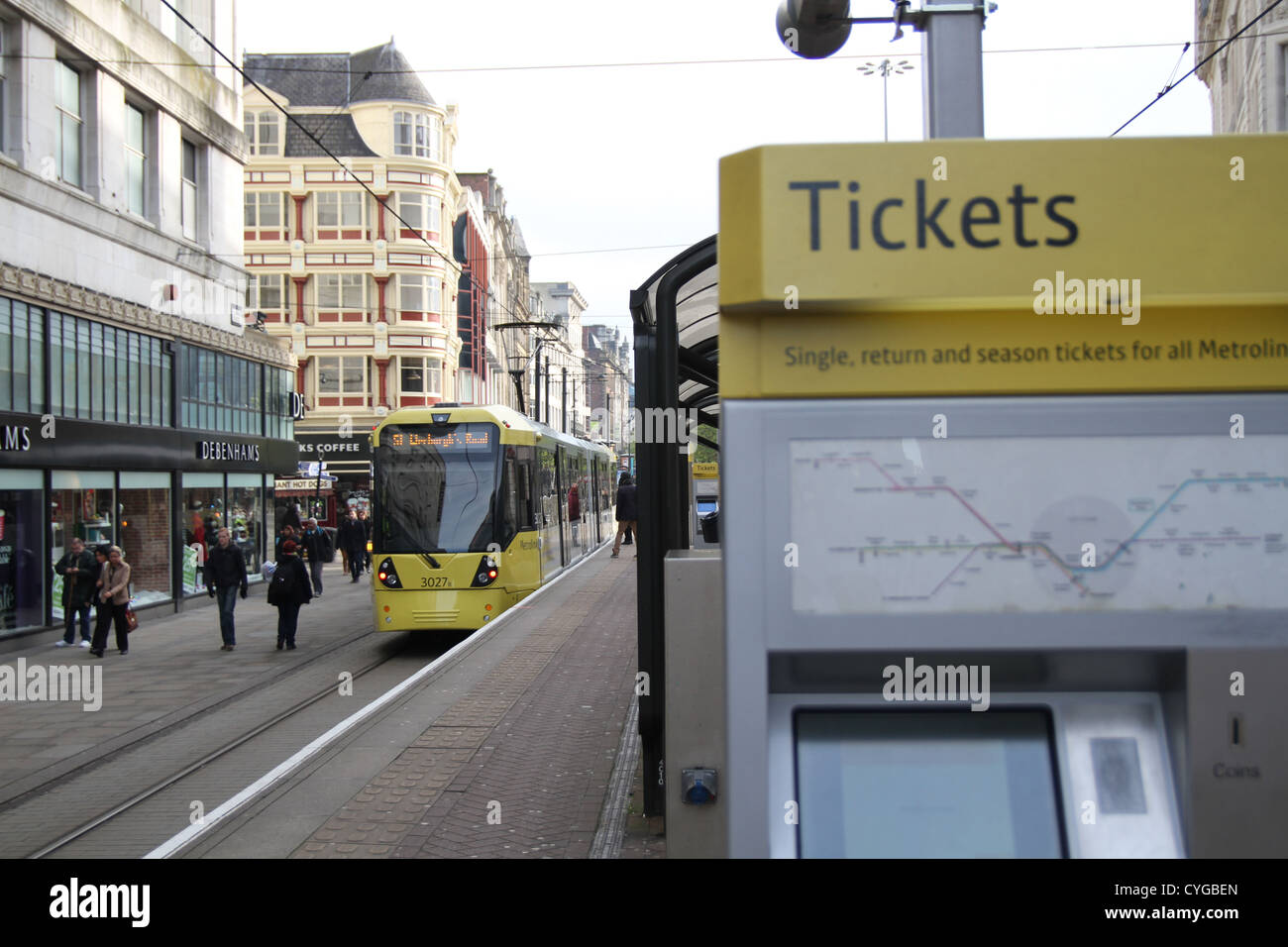 Manchester Metrolink light rail system in Greater Manchester, England ...