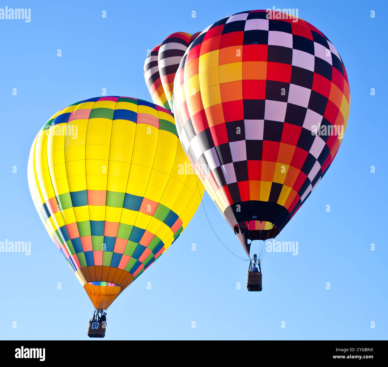 Hot air balloons fill the sky during the Carolina Balloon Festival ...