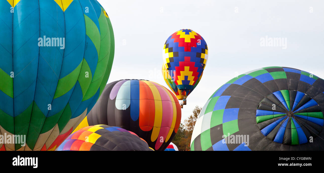 Hot air balloons fill the sky during the Carolina Balloon Festival ...