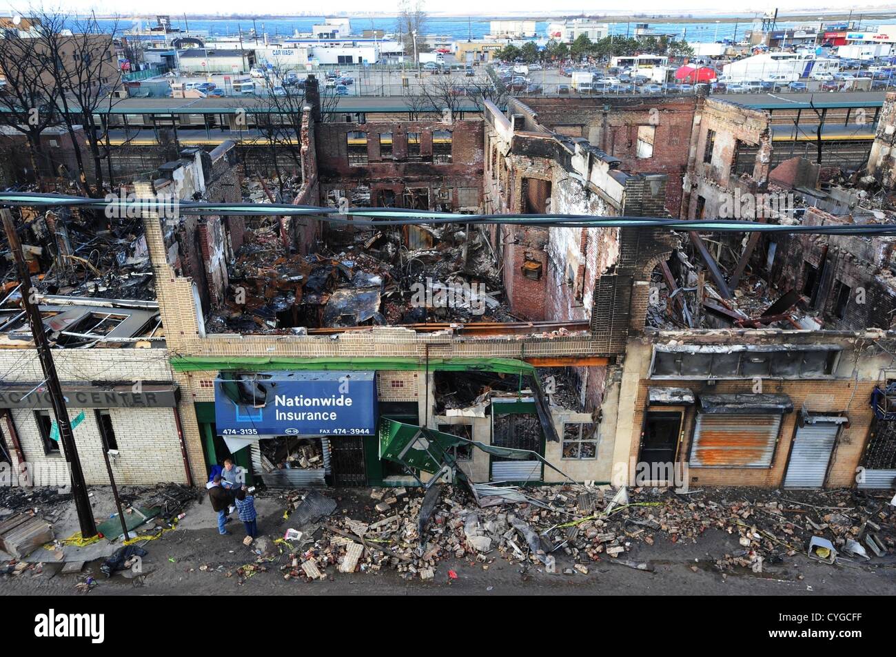 Nov. 4, 2012 - Queens, New York, U.S. - Scene of a fire that occurred ...