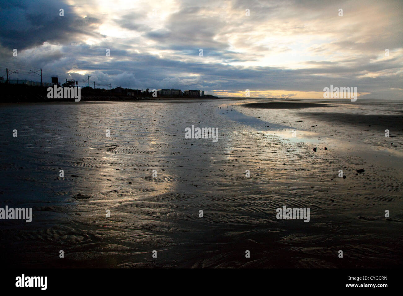 Sunset Reflections with Beautiful Colours on Howth Beach, Co Dublin ...