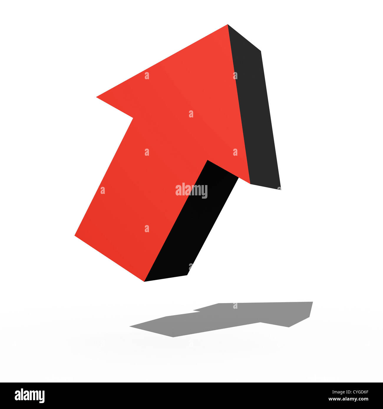 A 3d arrow sign isolated against a white background Stock Photo - Alamy