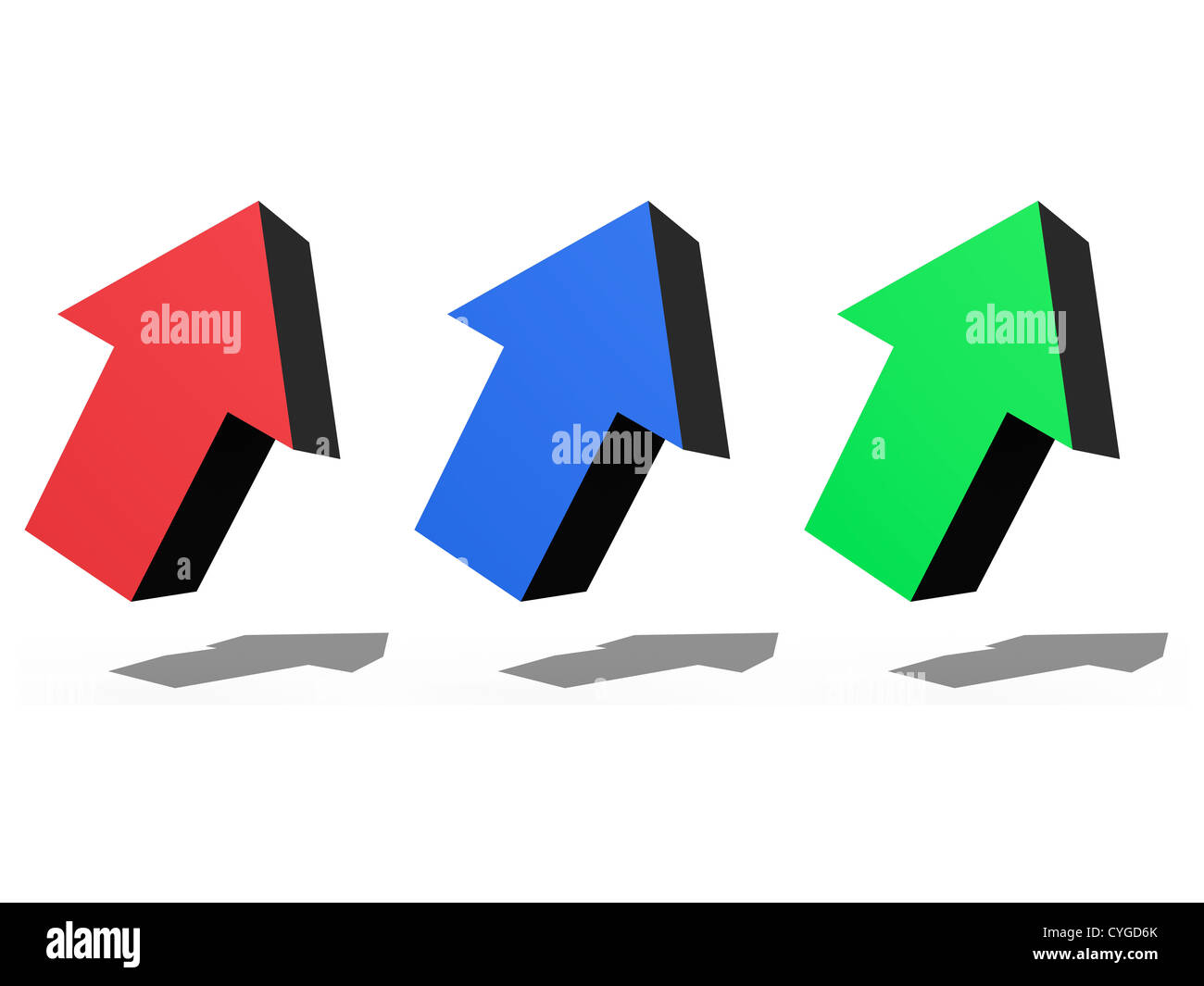 A 3d arrow sign isolated against a white background Stock Photo - Alamy