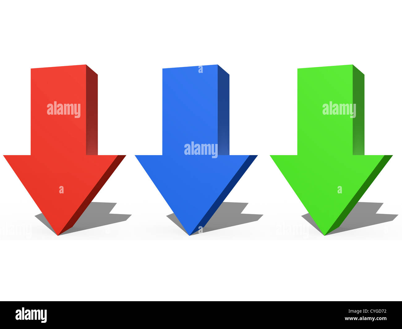 A 3d arrow sign isolated against a white background Stock Photo - Alamy