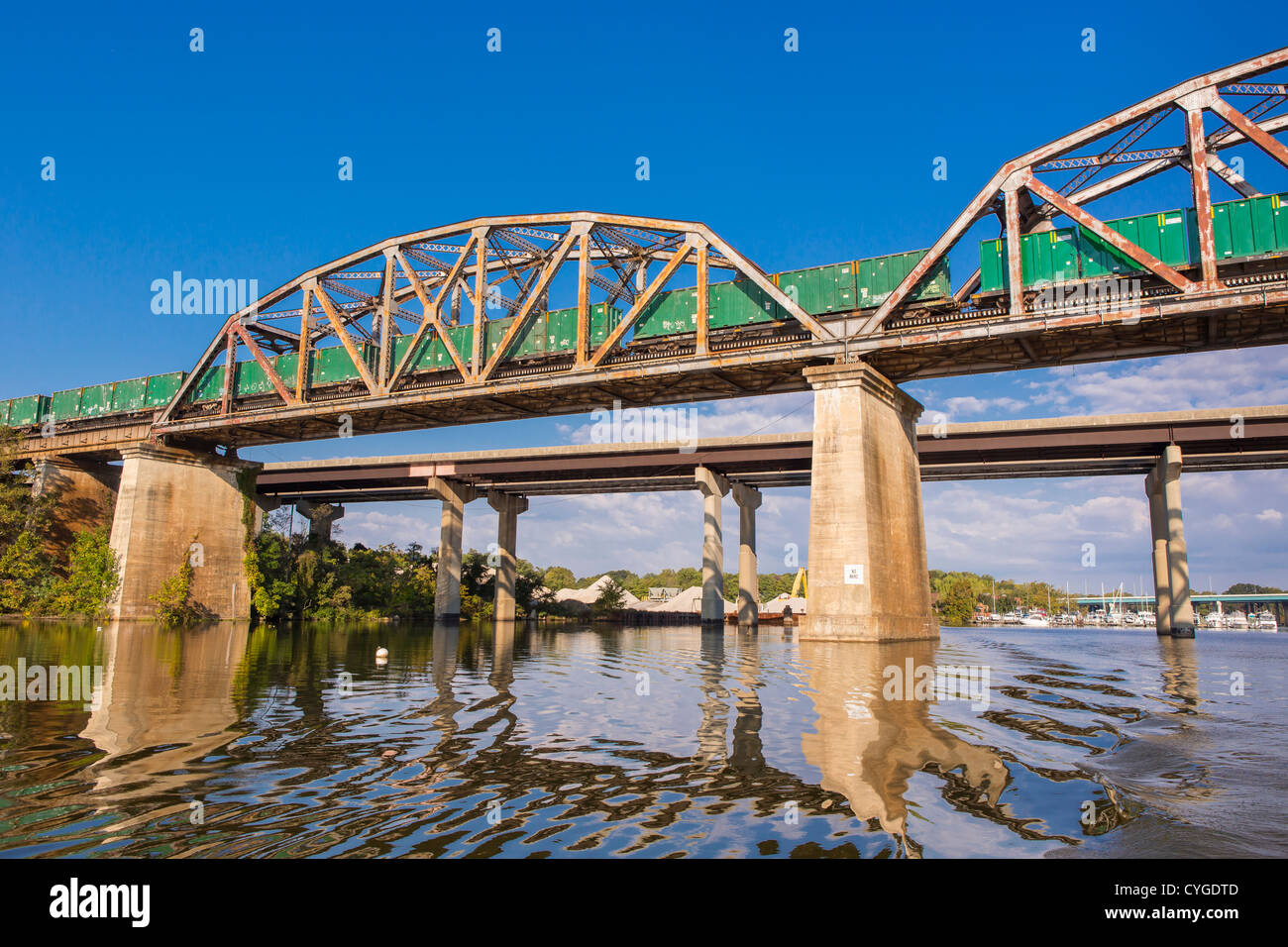 Railroad bridge over river hi-res stock photography and images - Alamy