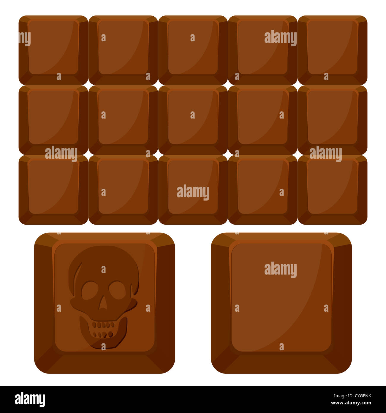 chocolate skull squares against white background, abstract vector art illustration Stock Photo ...