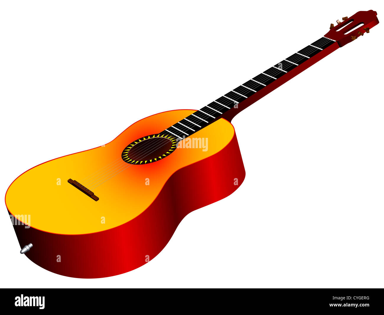 3d acoustic guitar against white background, vector art illustration ...