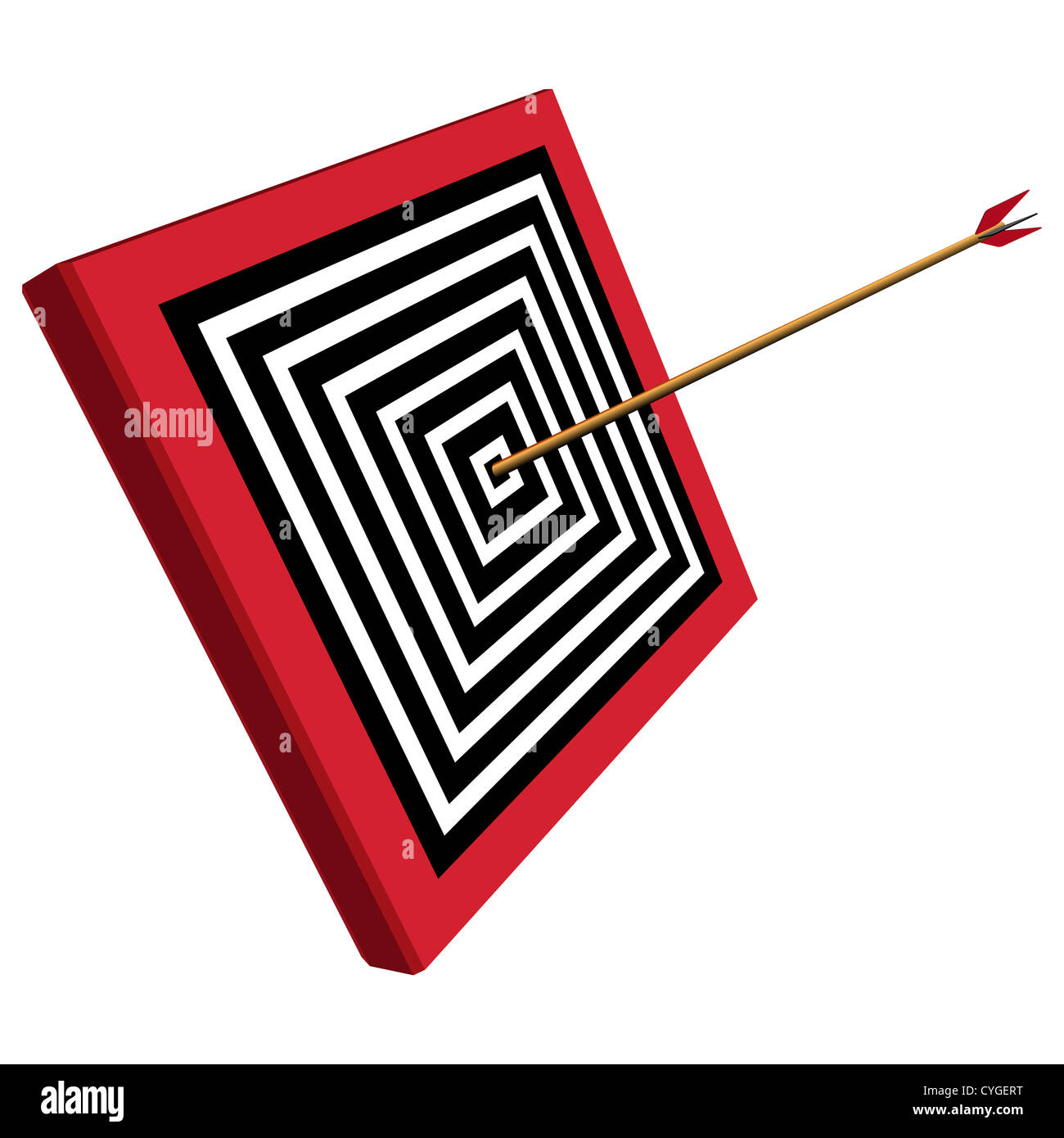 square target and arrow against white background, abstract vector art ...