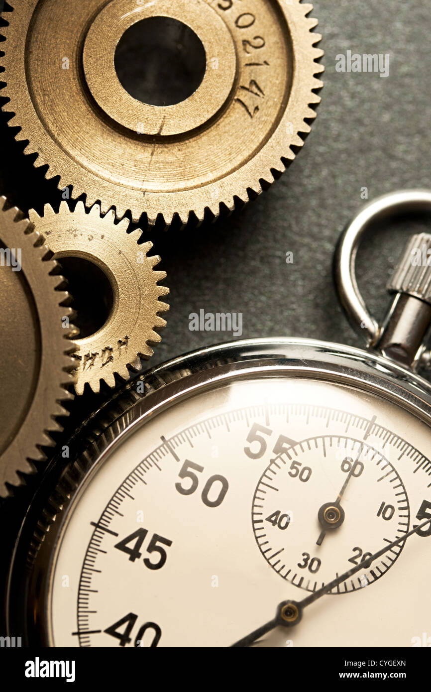 Mechanical ratchets and stopwatch Stock Photo - Alamy