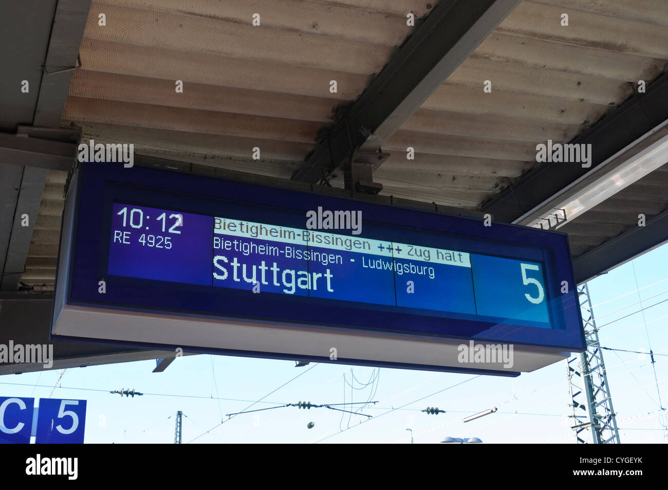 Train stationannunciator panel Stock Photo - Alamy