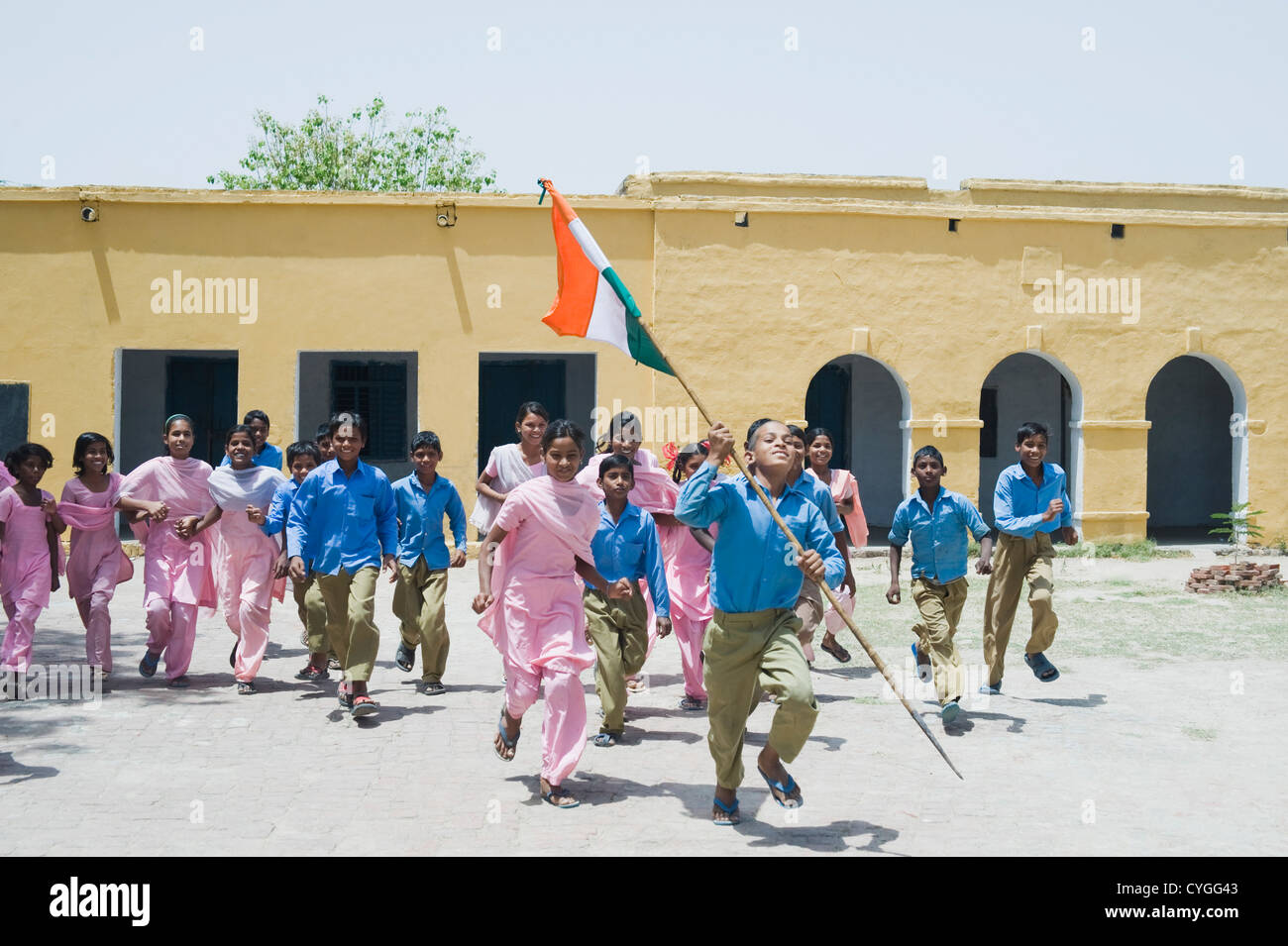Students celebrating independence day in a school Stock Photo - Alamy