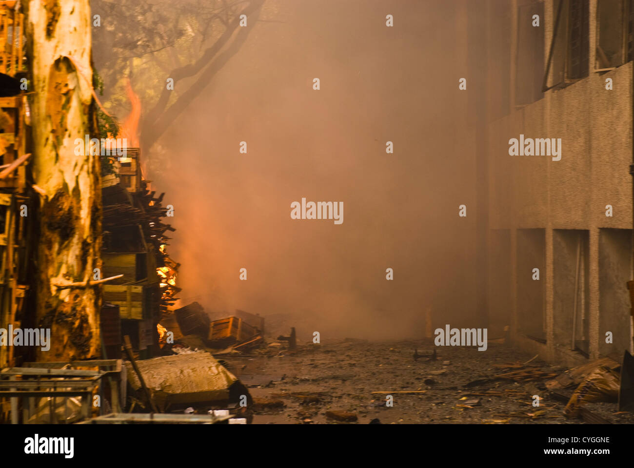 Transportation damaged destruction smoke emergencies and disasters hi ...