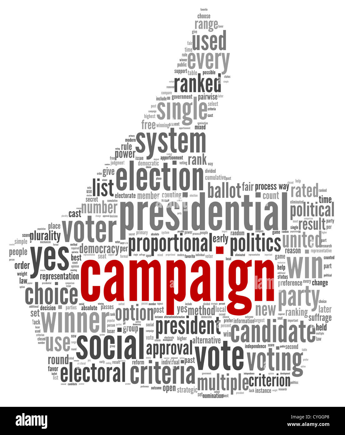Campaign for president concept in word tag cloud on white background ...