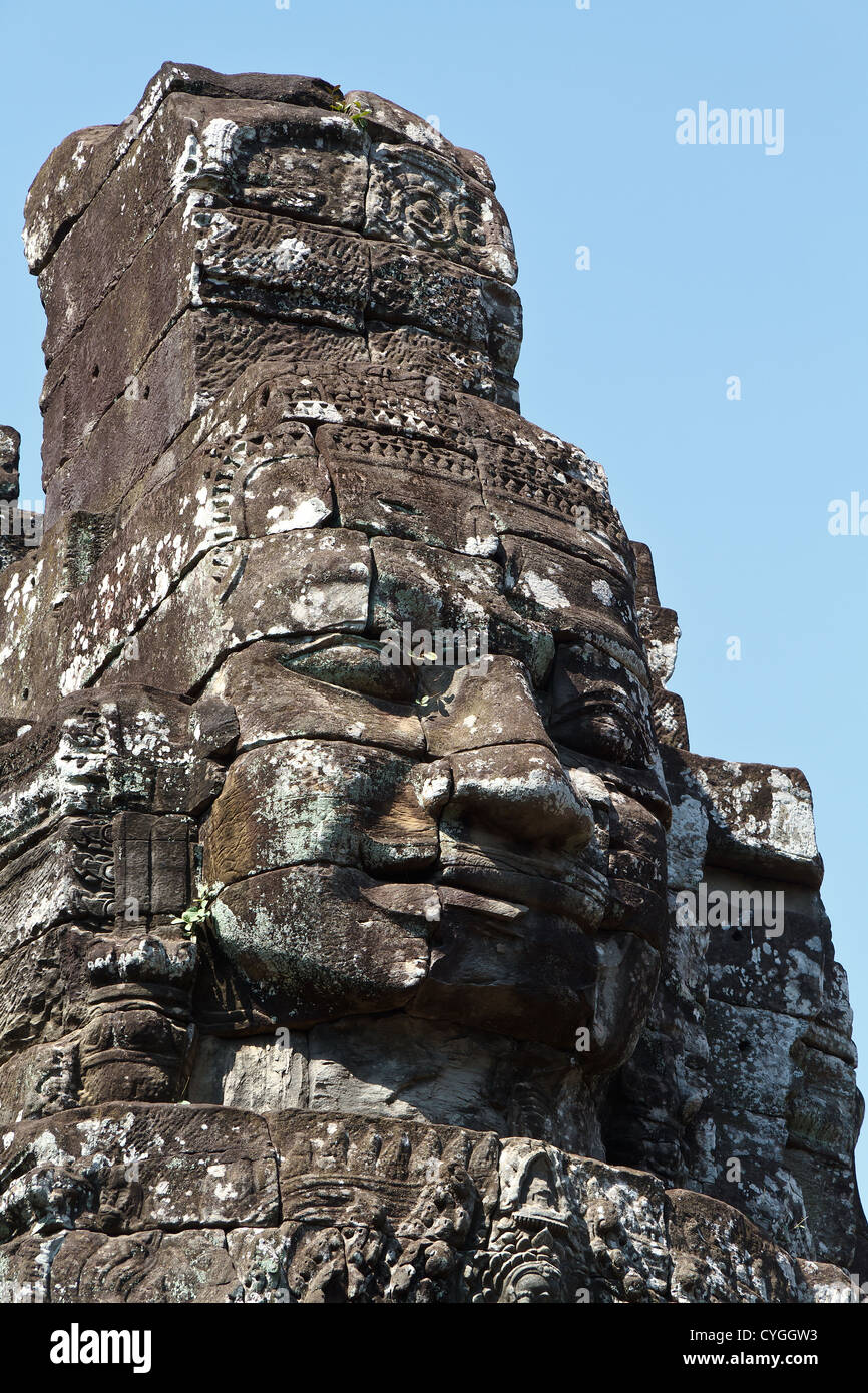 The Giant Stone Faces of Wat Bayon in the Angkor Temple Park, Cambodia ...