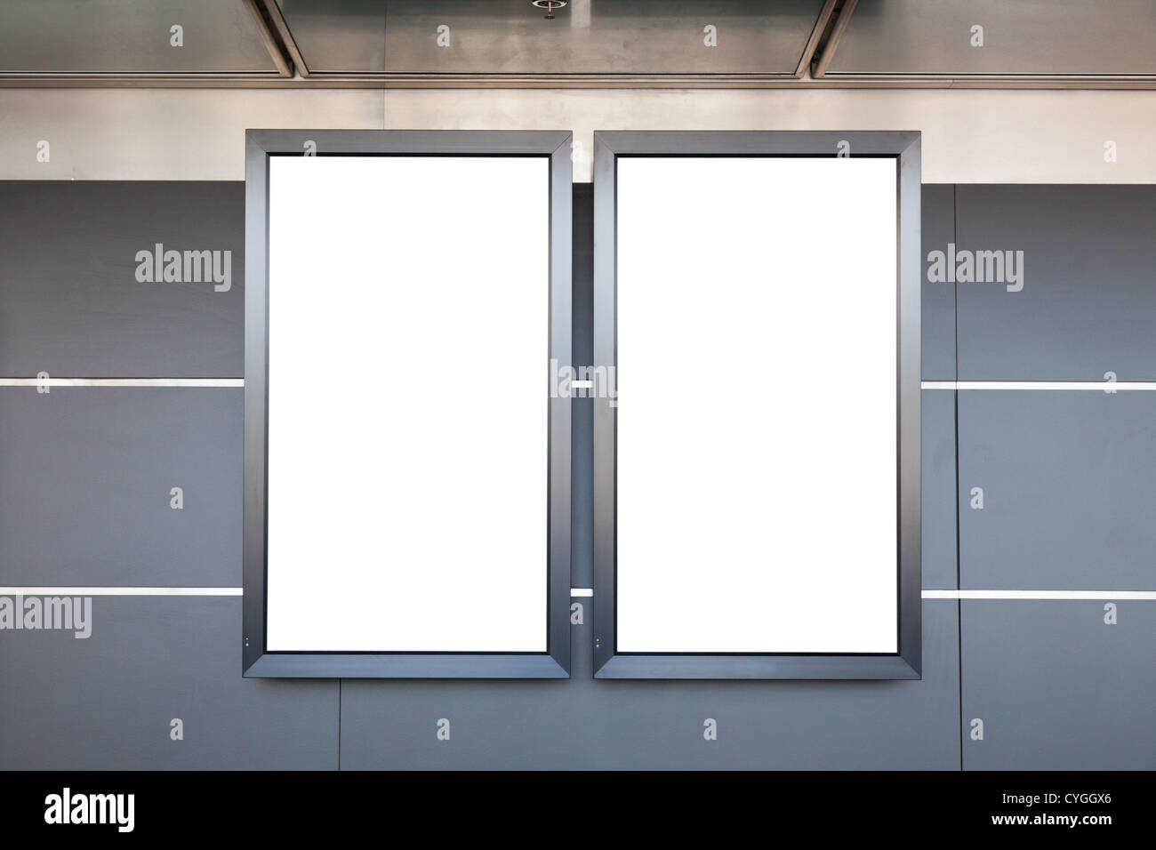 Blank lcd display used as billboards in modern interior hall Stock ...