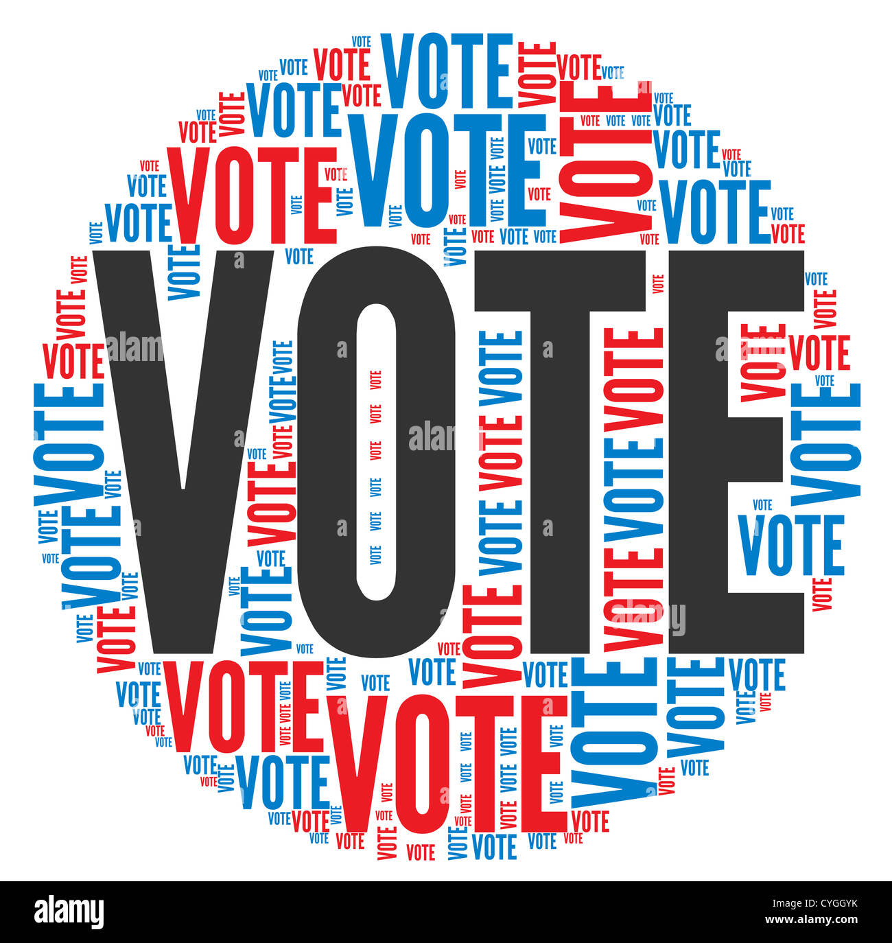 Vote in elections concept in word tag cloud on white background Stock ...