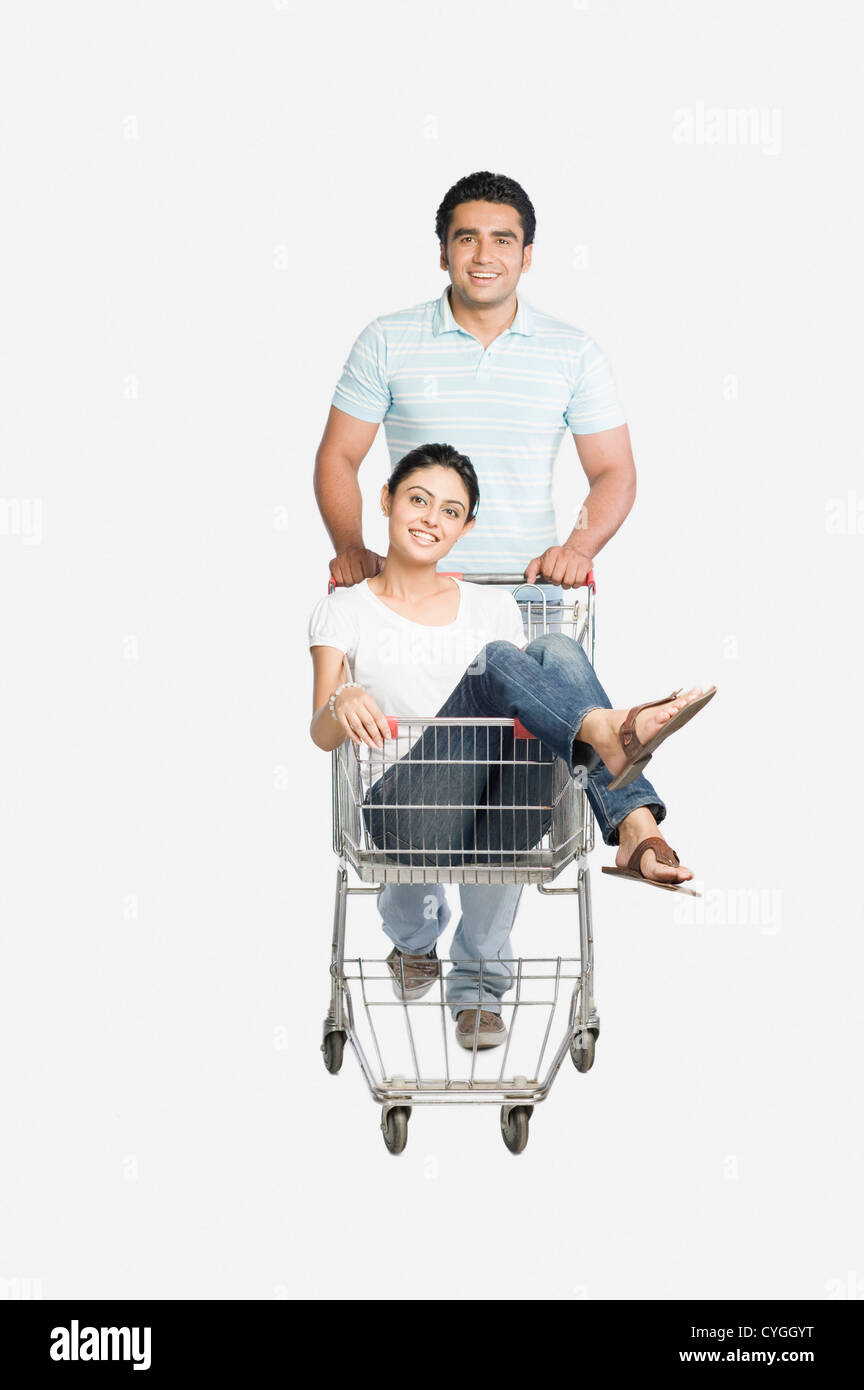 Black man pushing cart full hi-res stock photography and images - Alamy