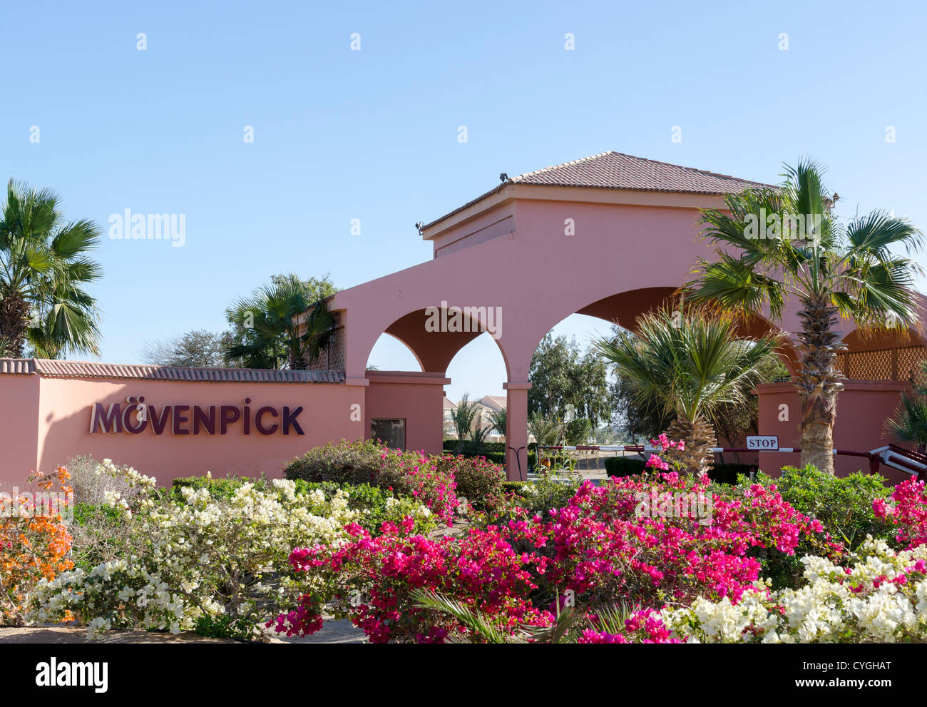 Front entrance gates to Movenpick tourist resort Stock Photo - Alamy