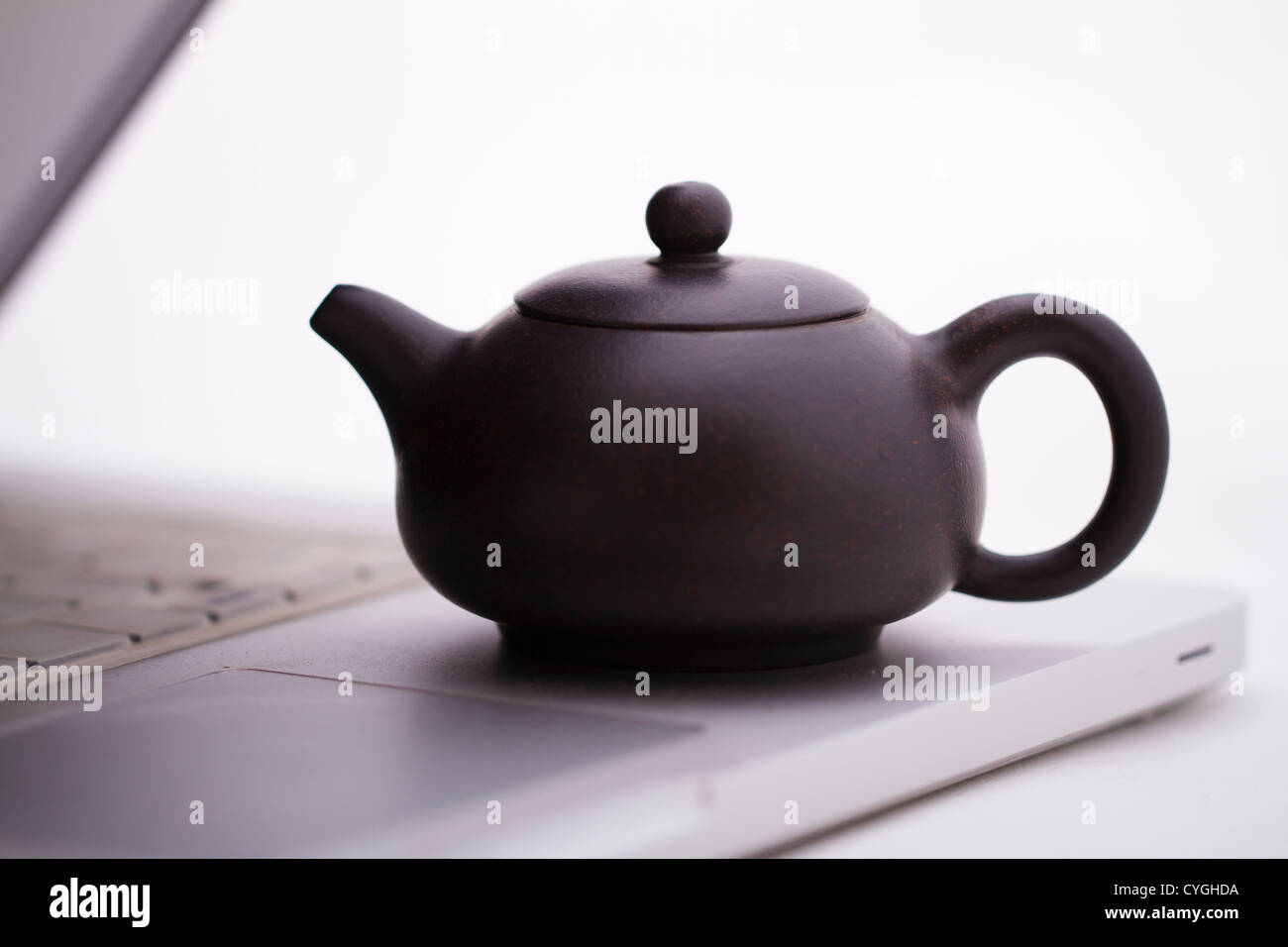 Chinese Tea and Computer Stock Photo - Alamy