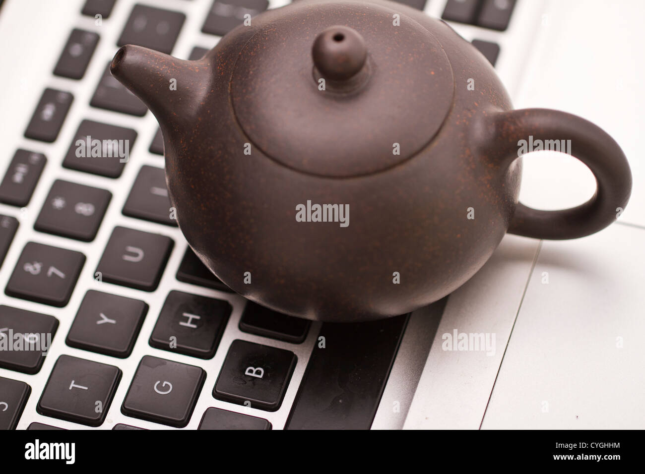 Chinese Tea and Computer Stock Photo - Alamy