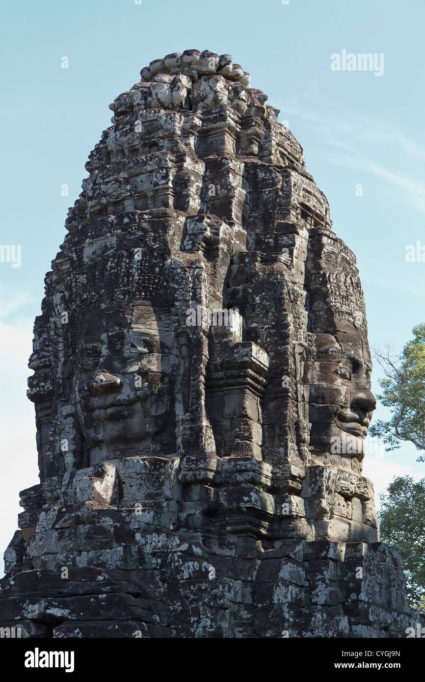 The Giant Stone Faces of Wat Bayon in the Angkor Temple Park, Cambodia ...