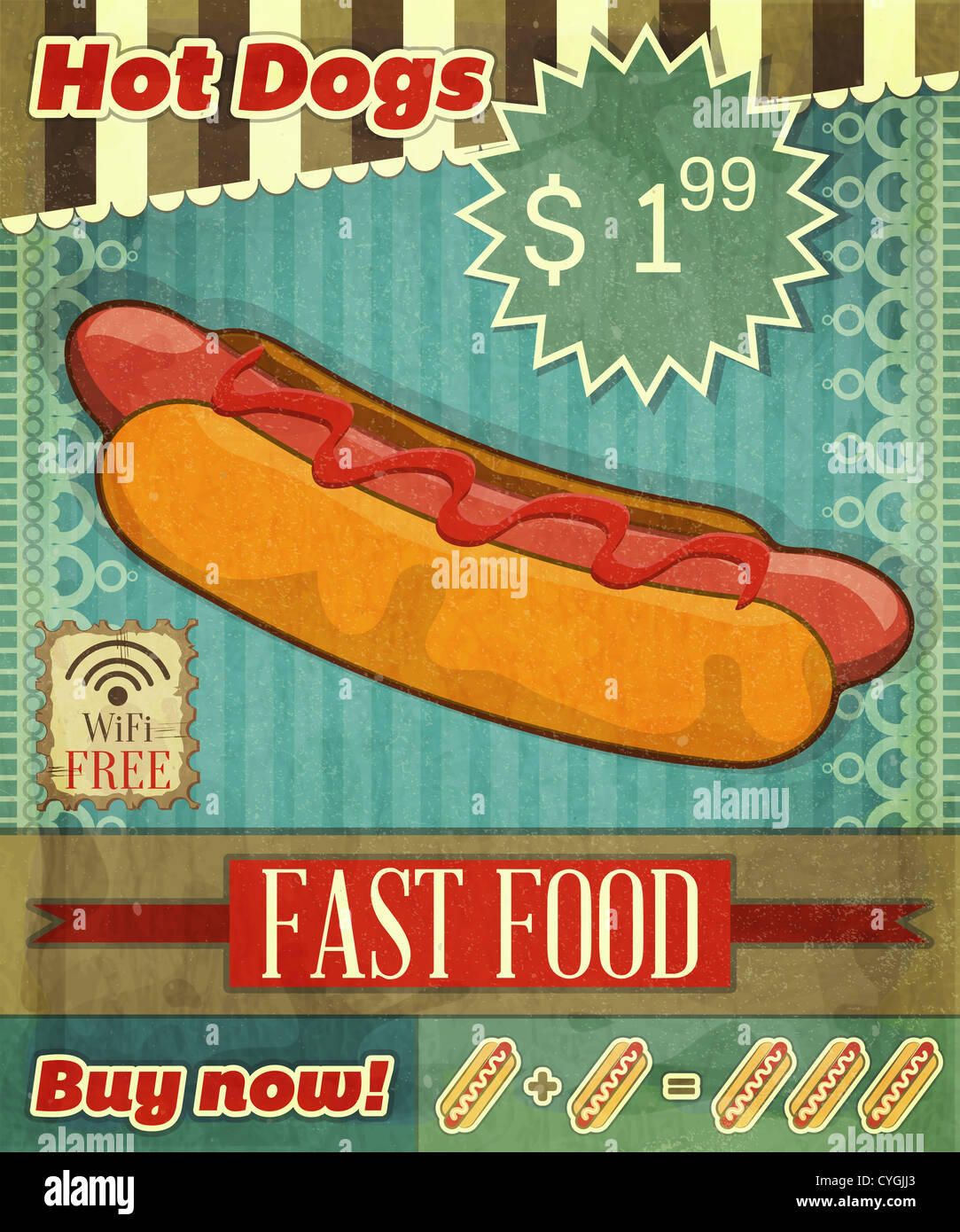 Grunge Cover for Fast Food Menu Stock Photo - Alamy