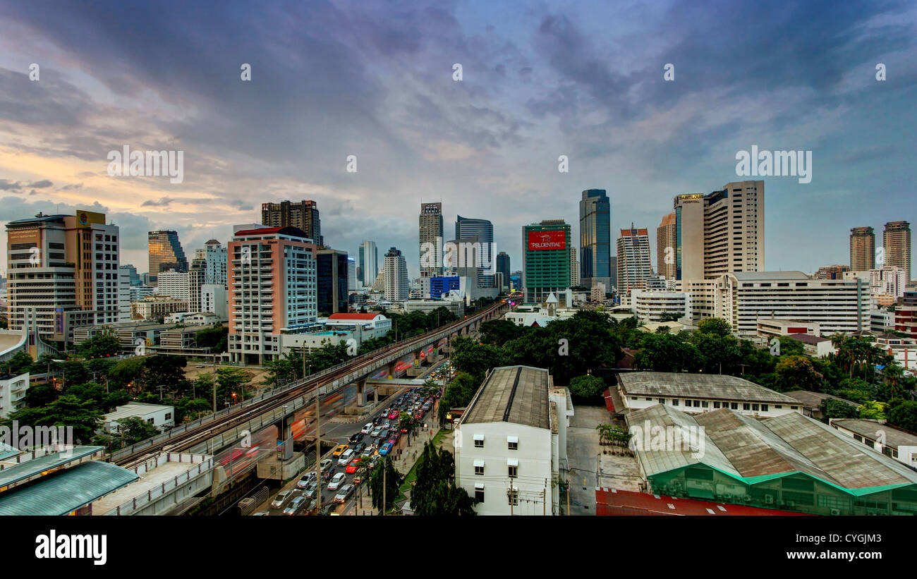 Vista up South Sathorn Road from Surasak BTS | Bangkok Stock Photo - Alamy