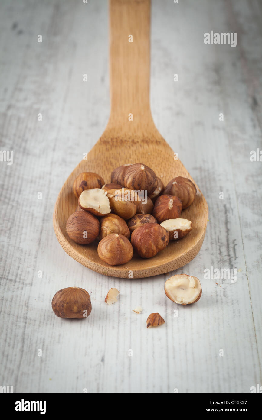 Wooden spoon hazelnuts hi-res stock photography and images - Alamy