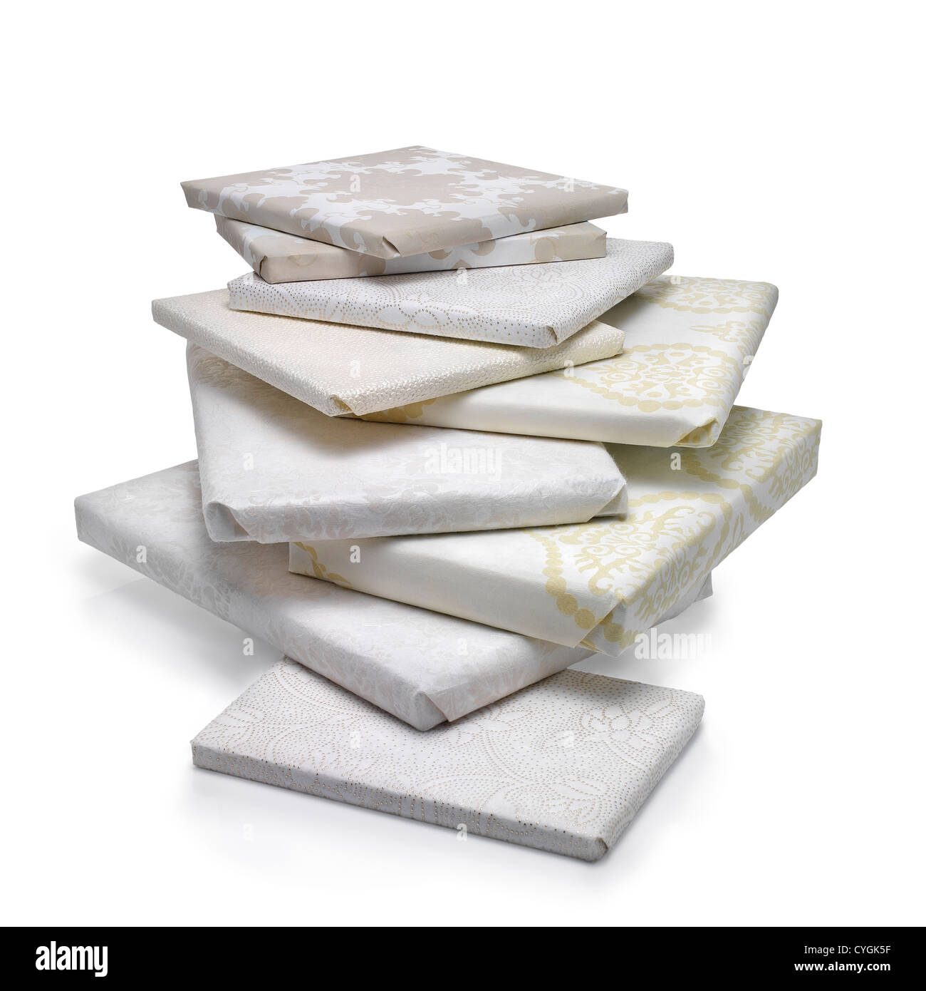 Stack of books wrapped gift Stock Photo - Alamy