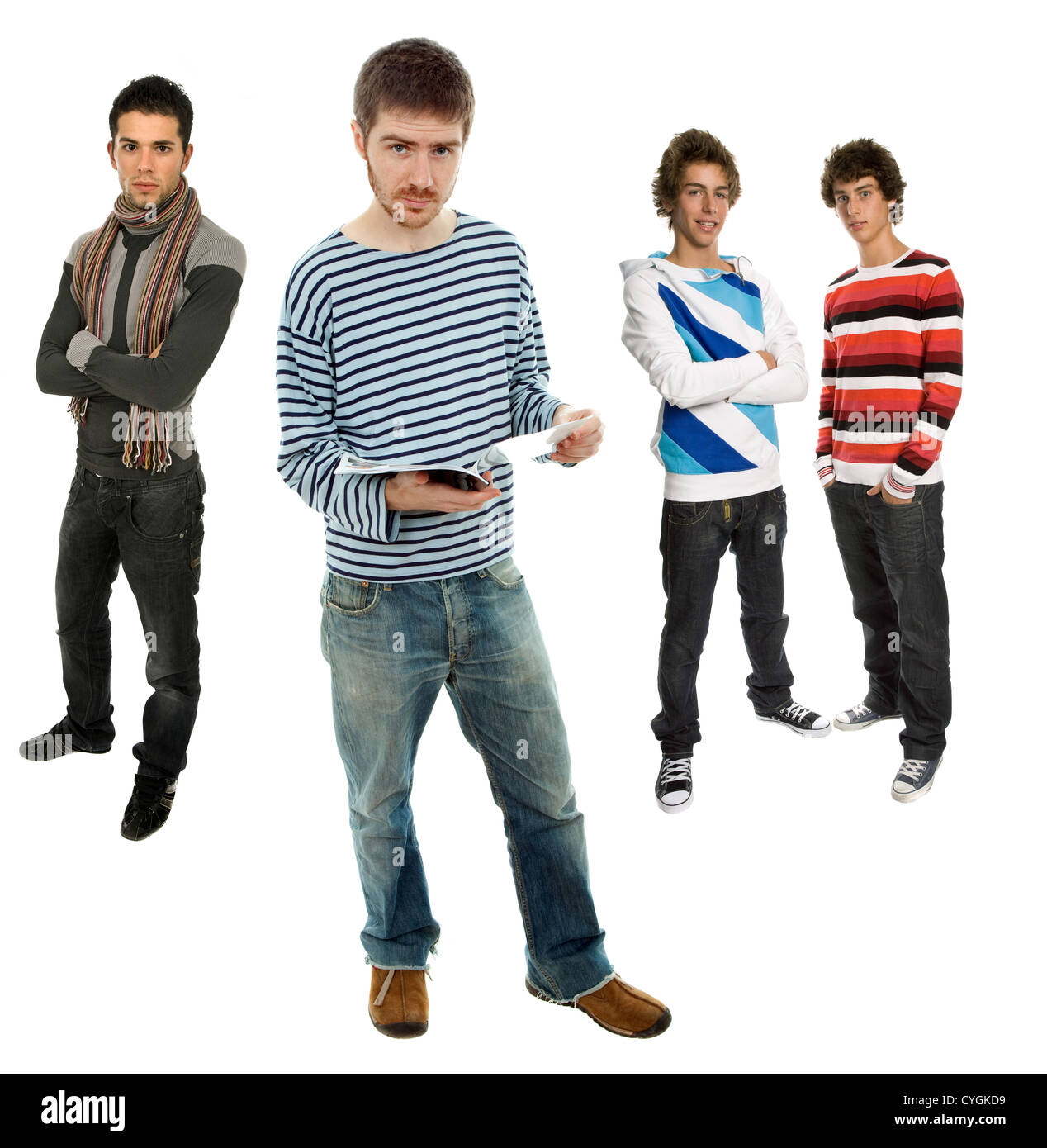 group of young men full body, isolated Stock Photo - Alamy
