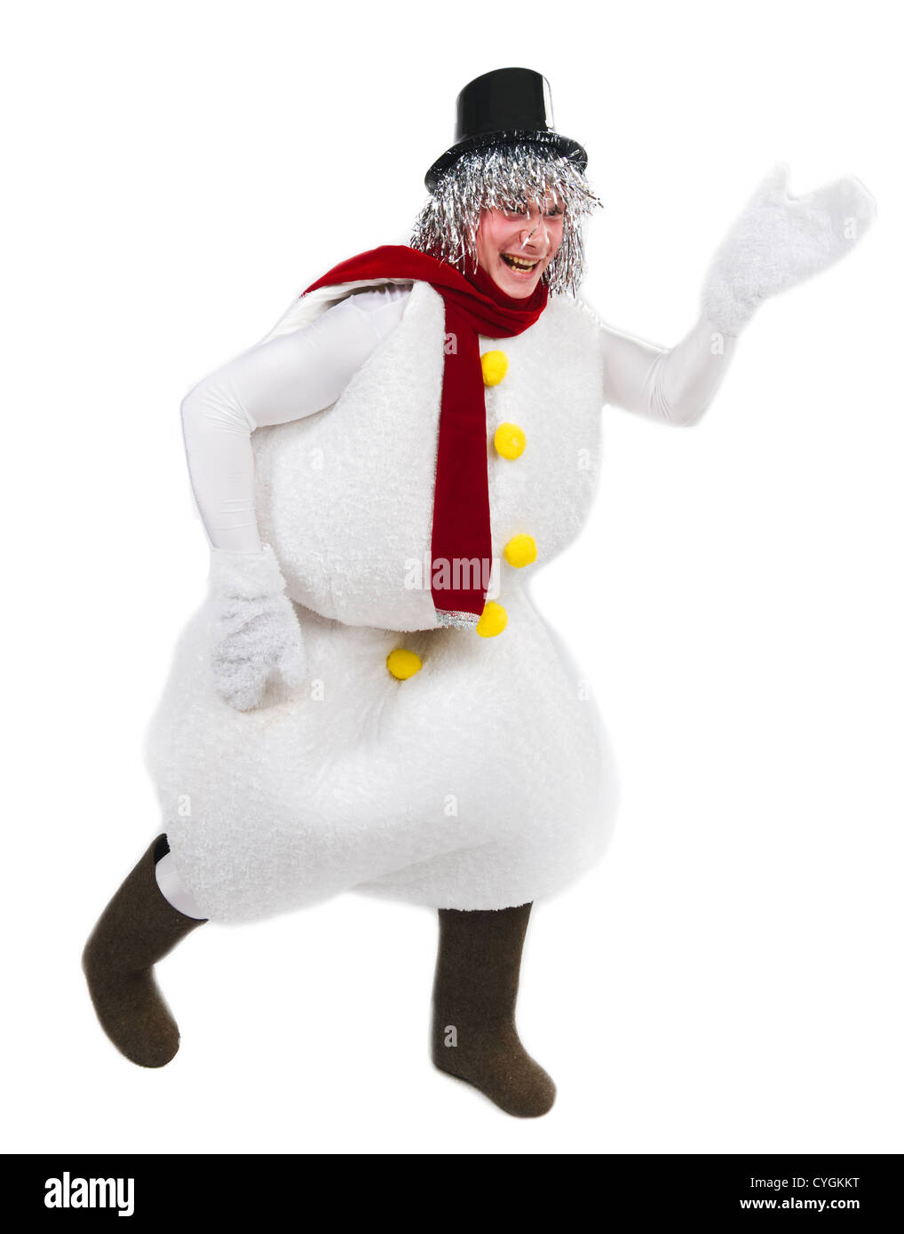 Snow Man. Man wearing costume for carnival Stock Photo - Alamy