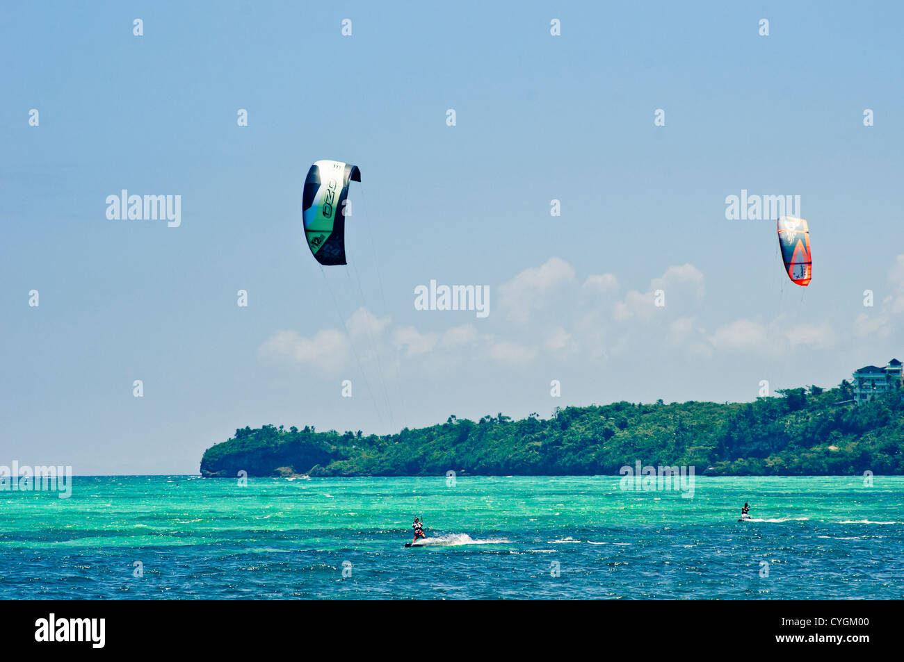 kite surfing activities in boracay of Philippines Stock Photo - Alamy