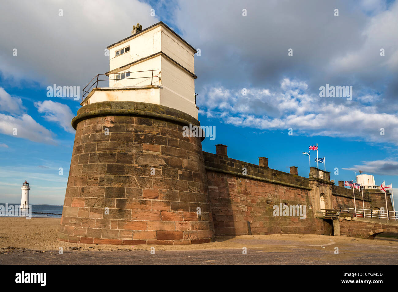Fort Perch Rock and lighthouse at New Brighton Stock Photo - Alamy