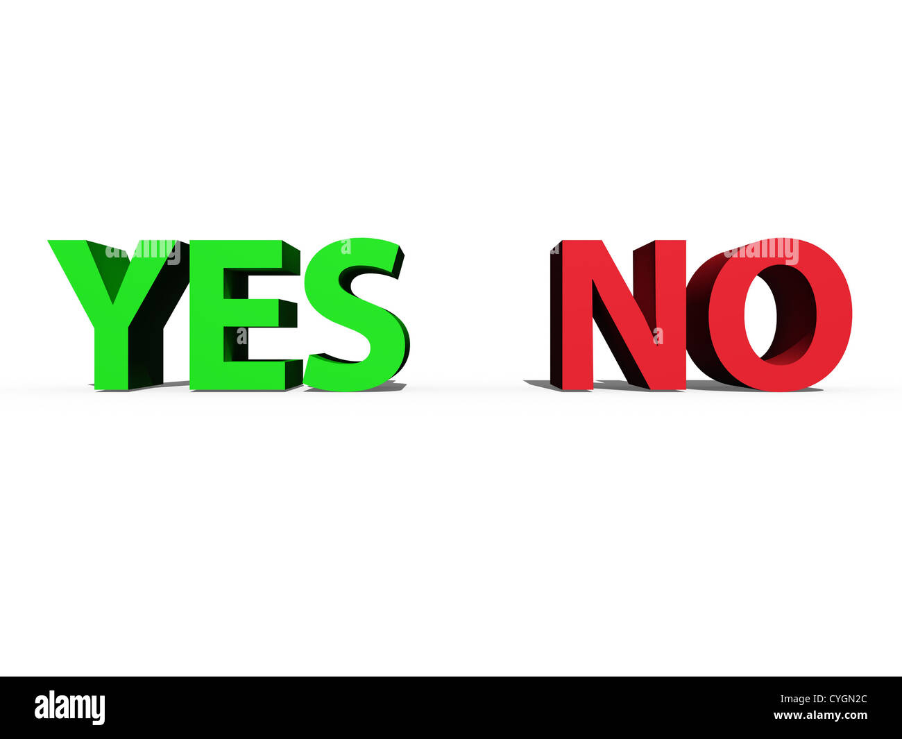 Yes and no signs isolated against a white background Stock Photo - Alamy