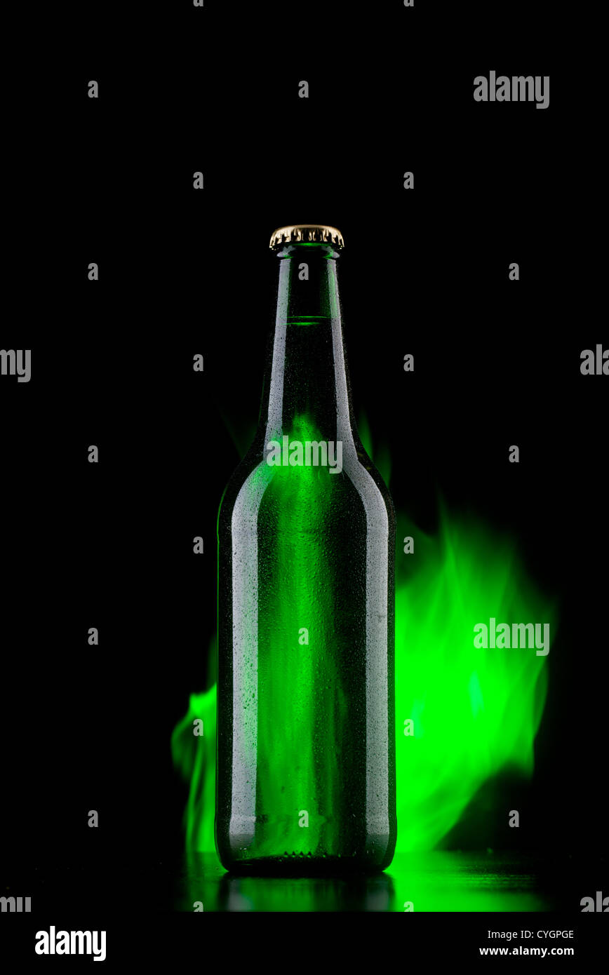 Beer with fire Stock Photo - Alamy