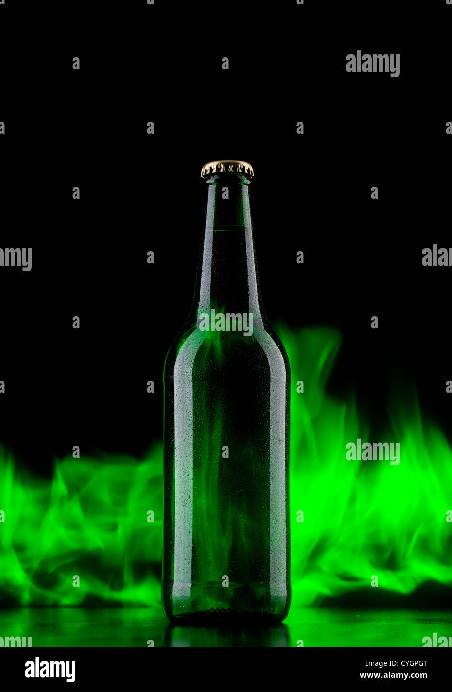 Beer with fire Stock Photo - Alamy