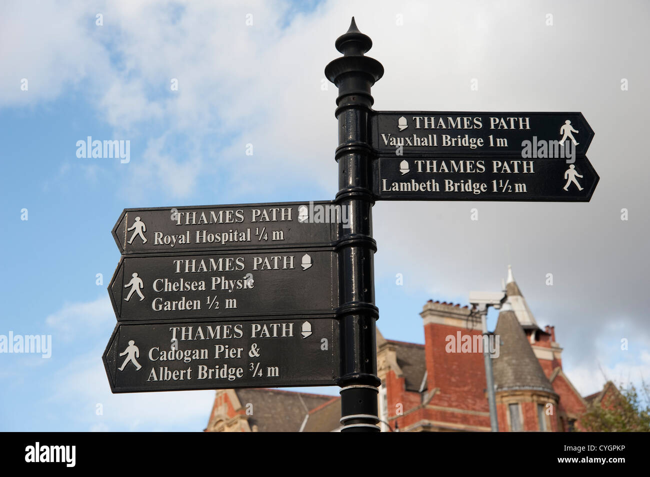 Thames path signs hi-res stock photography and images - Alamy