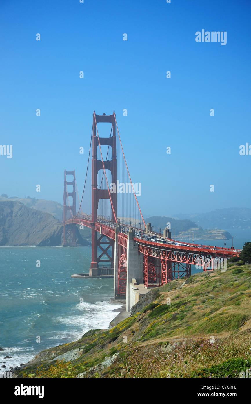golden gate bridge from hill Stock Photo - Alamy