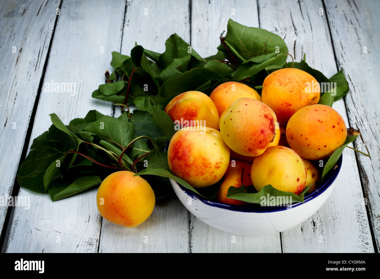 italian fresh apricot on a bowl Stock Photo - Alamy