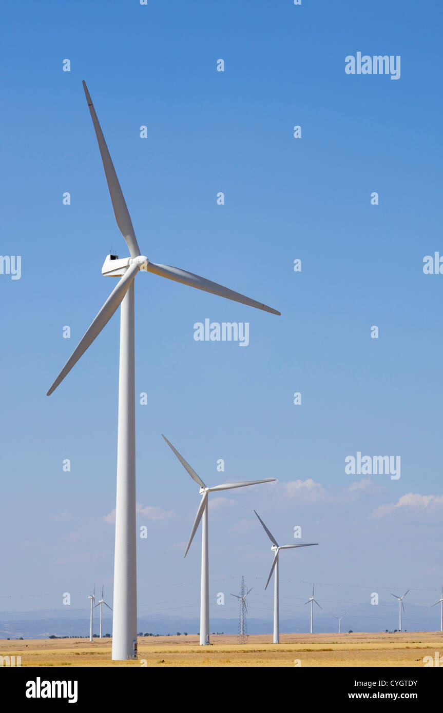 group of wind turbines for renewable electric energy production Stock ...